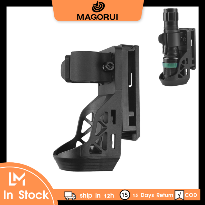 MAGORUI ยุทธวิธี360 ° ไฟฉายหมุนได้ซองหนังด้านข้างล็อคระบบด่วน Unplug ไฟ ...