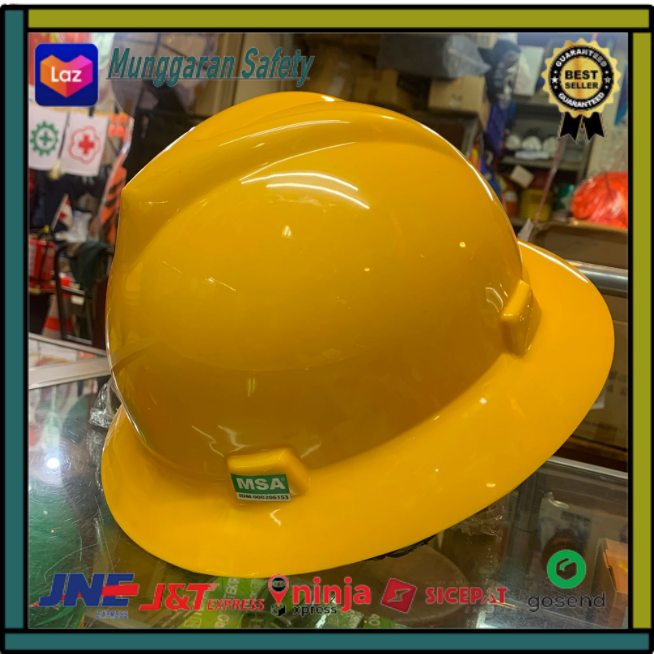 Safety Helmet MSA Fullbrim Kuning Lokal Fastrack/ Helm MSA Fullbrim ...