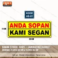 STIKER ANDA SOPAN KAMI SEGAN + LAMINASI GLOSSY | Lazada Indonesia