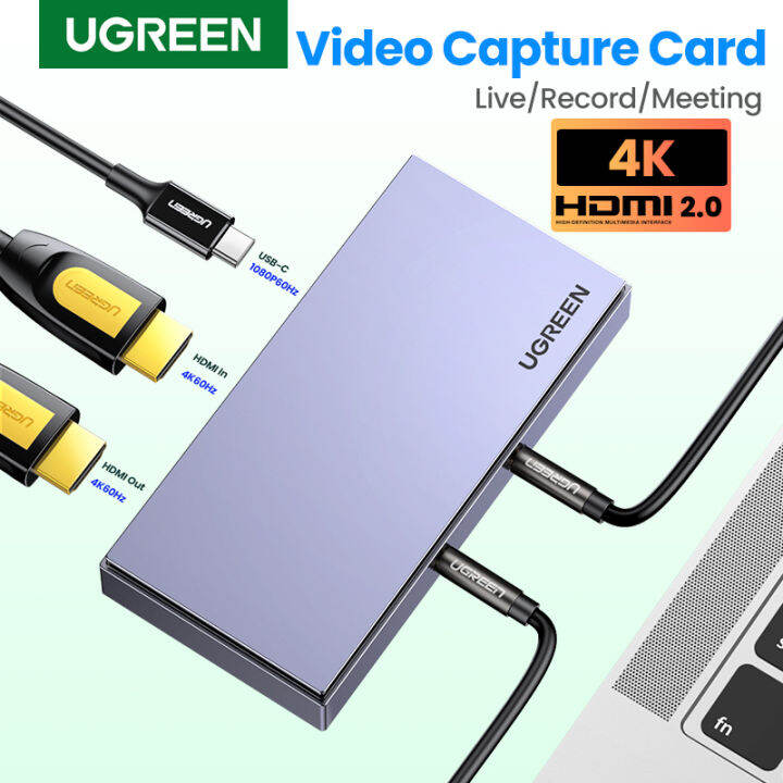 UGREEN อะแดปเตอร์ฮับ เครื่องอ่านการ์ด 4K Video Capture Card HDMI to USB ...