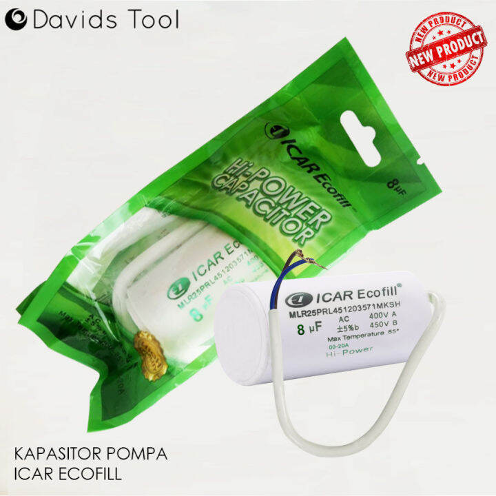 Kapasitor Pompa Air Capasitor Elko Bulat ICAR Ecofill 8 10 12.5 uF ...