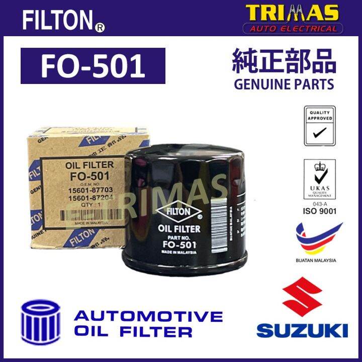 FILTON Oil Filter Suzuki Swift APV ERV SX4 Alto Penapis Minyak Hitam ...