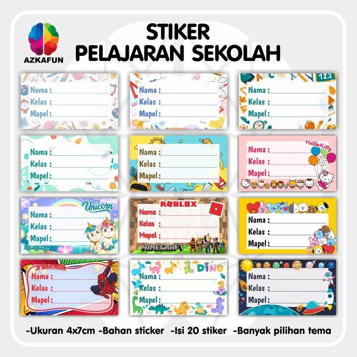 Isi 20 Stiker Mapel - Label Buku Pelajaran Sekolah - Stiker mata ...