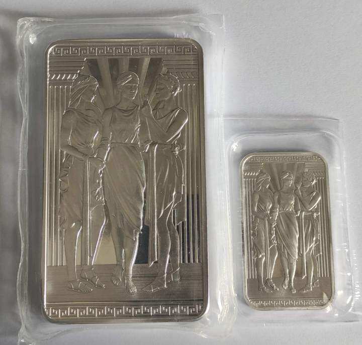 10 oz Three Graces Silver Bar in Mint-Sealed Packaging (note: Contains ...