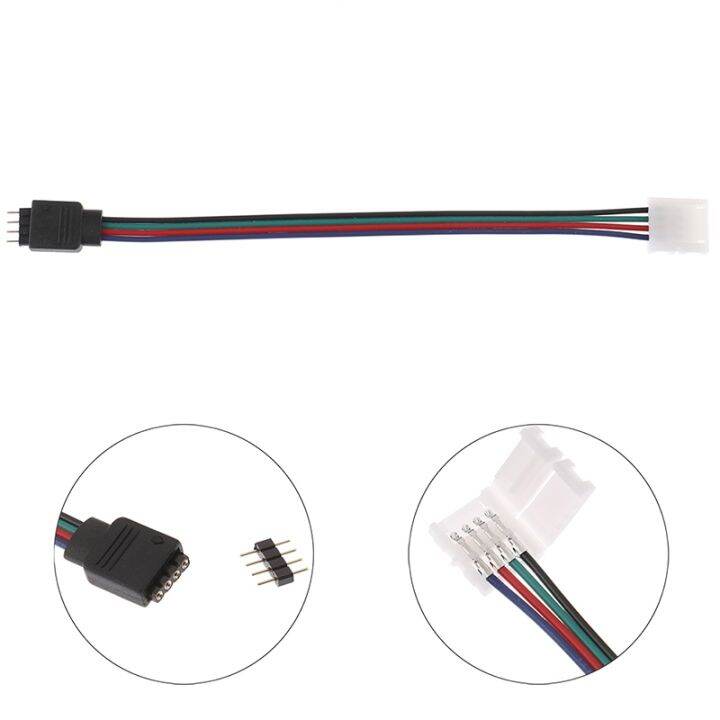 1 Pcs 15cm 5050 RGB 4 Pin LED Strip Light Connectors Strip To Power ...