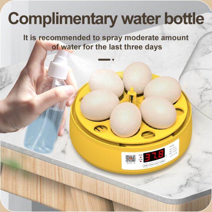 D2 Full Automatic 6 Egg Incubator Hatchery Machine Temperature Humidity ...