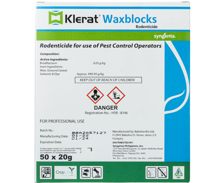 SYNGENTA KLERAT WAX BLOCKS RODENTICIDE FOR RAT TREATMENT | Lazada PH