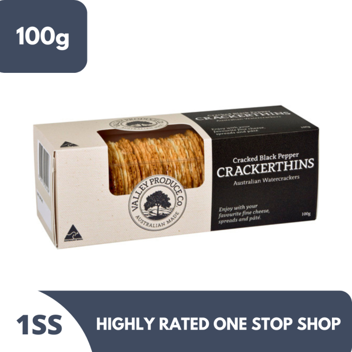 Valley Produce Co. Cracked Black Pepper Cracker Thins 100g | Lazada PH