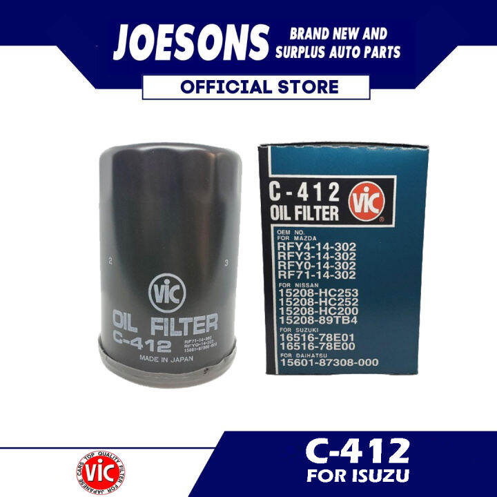 C-412 OIL FILTER FOR ISUZU TROOPER/ NPR (VIC) | Lazada PH