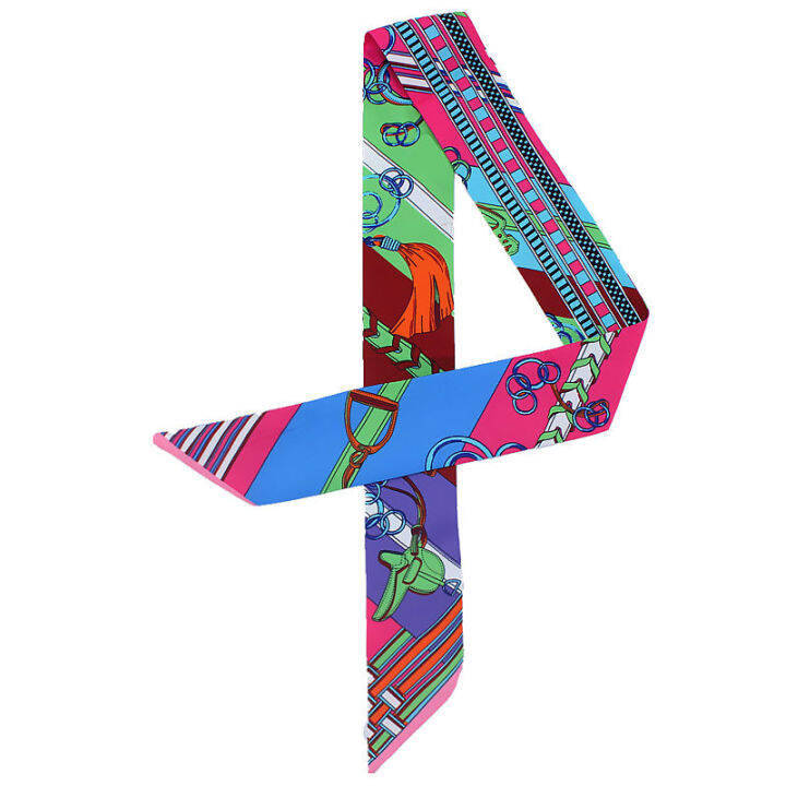 1ชิ้น Twilly ผ้าพันคอสำหรับกระเป๋าผ้าพันคอผ้าไหม2022ใหม่โบฮีเมียนราย ...