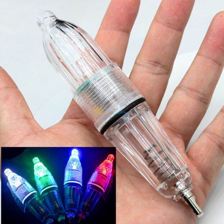♨1Pcs Deep Drop Underwater Fish Attracting Lure LED Fishing Flash Fibre ...
