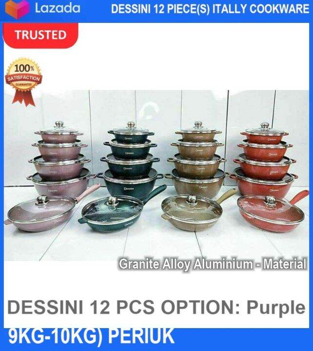 Dessini 12 PIECE(s) Itally Cookware (9kg-10kg) Periuk Dessini | Lazada