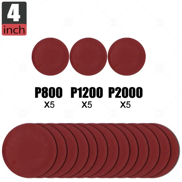 2 3 4 5 6 7 Inch Round Velcro Sandpaper Disk Abrasive Polish Pad Plate ...