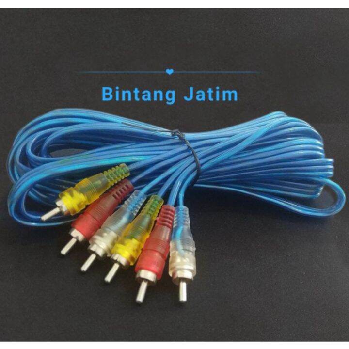 Kabel 3 RCA to 3 RCA Transparan Kabel 6 RCA Transparan Kabel DVD ke TV ...