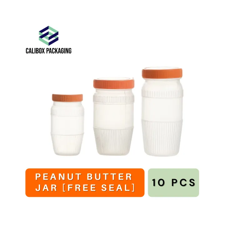 Calibox Packaging(SOLD PER PIECE) PEANUT BUTTER PLASTIC JAR CANISTER CONTAINER [FREE CAP SEAL ...
