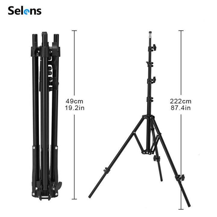 Selens Collapsible tripod stand for camera Adjustable 220cm/7.2ft ...