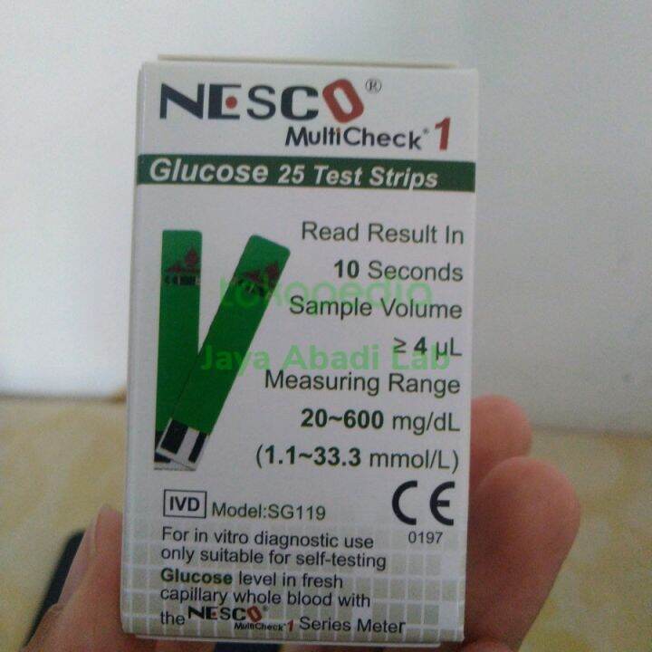 NESCO multicheck 1 cek darah gula glucose blood isi 25 cek strip | Lazada Indonesia