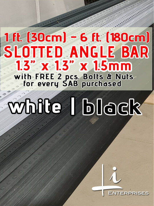 SLOTTED ANGLE BARS with FREE BOLTS and NUTS - 1.3 inches x 1.3 inches x ...