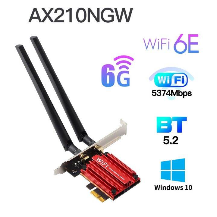 3000Mbps Dual-Band Intel AX210 Wi-Fi ไร้สาย6E อะแดปเตอร์ PCI-Express ...