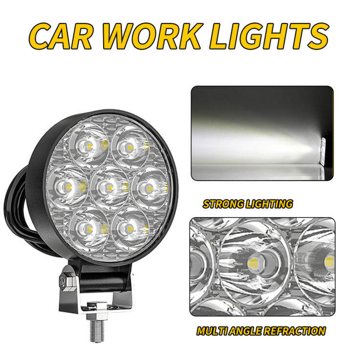 2.5inch 8000LM LED Bar Worklight Round Square Work Light 12V 24V DRL ...