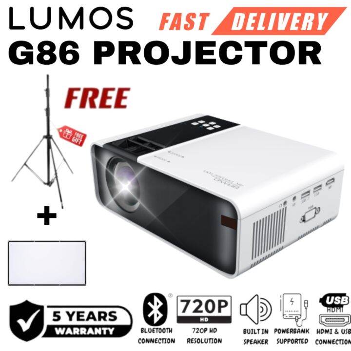 (FREE STAND)Lumos New 2023 Projector 4k Ultra Full HD G86 Android PRO ...