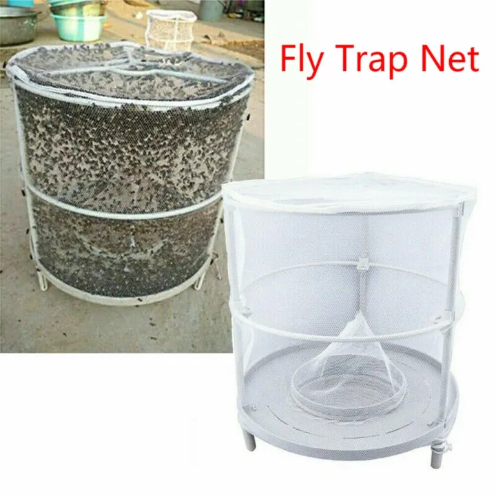 Fly Trap Net Hanging Folding Fly Catcher Cage Net Insect Trap Outdoors ...