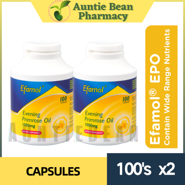 BIO-LIFE EFAMOL EVENING PRIMROSE OIL 100 capsules x 2 bottle EXP:12/ ...