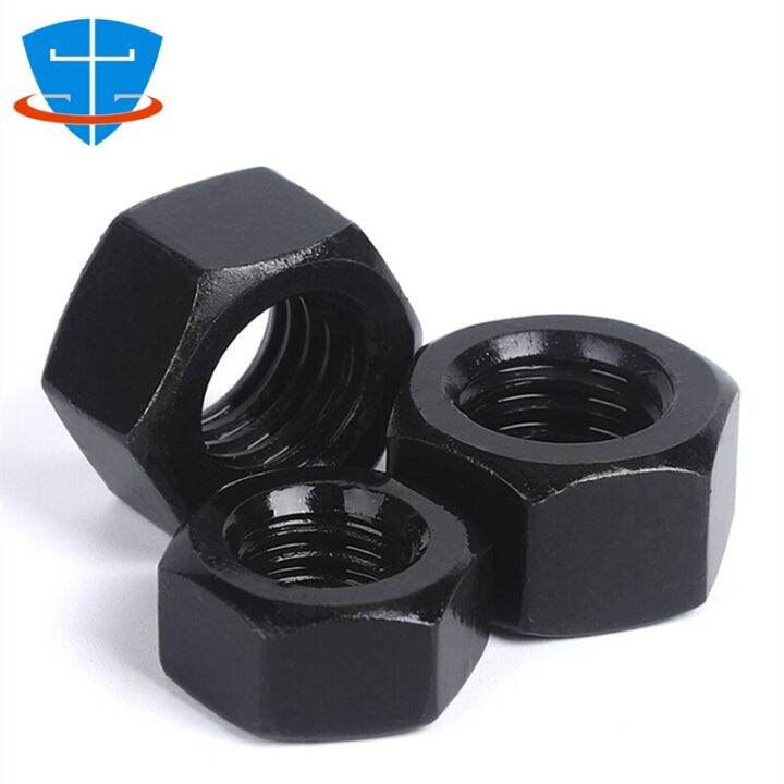 [HOT 2023] 5pcs Black Fine Thread Hexagon Nuts M8 M10 M12 M14 M16 M18 ...