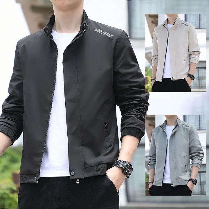Men's Bomber Jacket Korean Jacket For Men Baseball Jacket Casual ...