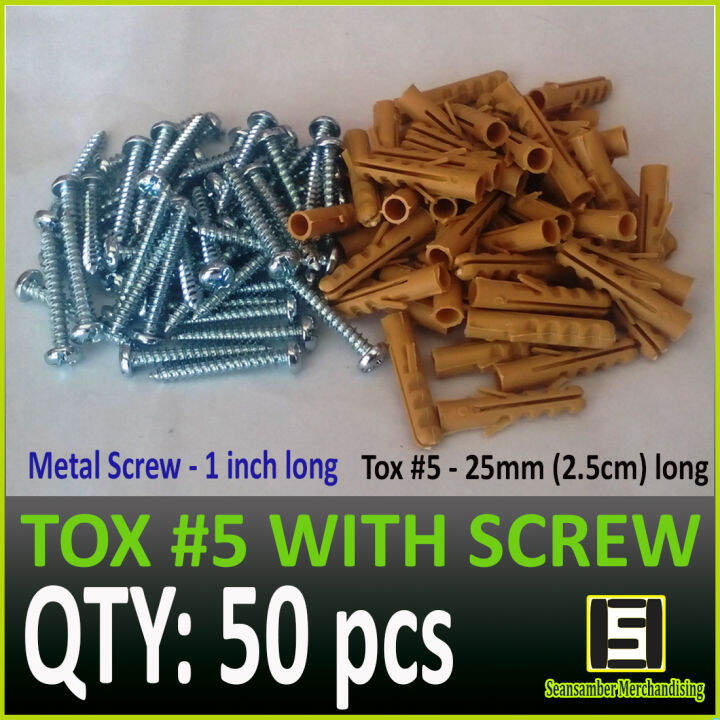 Tox No.5 With 1 inch Screw For Wall Plug Anchor 50pcs | Lazada PH