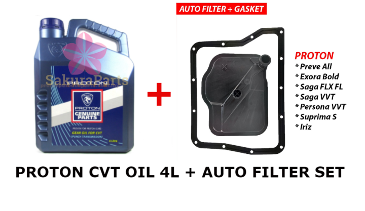 PROTON CVT Transmission Oil 4L + AUTO FILTER SET For Persona VVT/ Saga ...