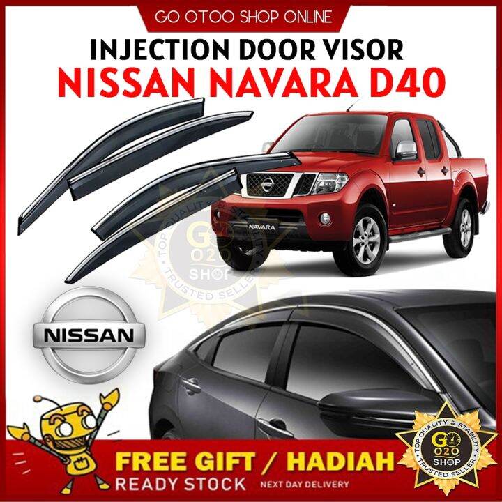 Nissan Navara D40 Door Visor Chrome Line Injection Air Press Window ...