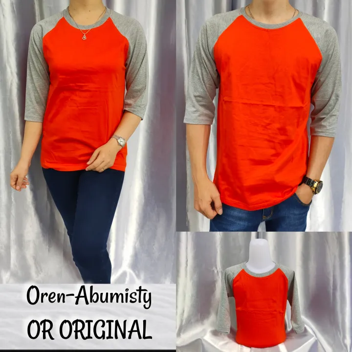Kaos Polos Raglan Oren-Abu misty Lengan 3/4 Uk 20(xxs) 22(xs) S M L XL ...
