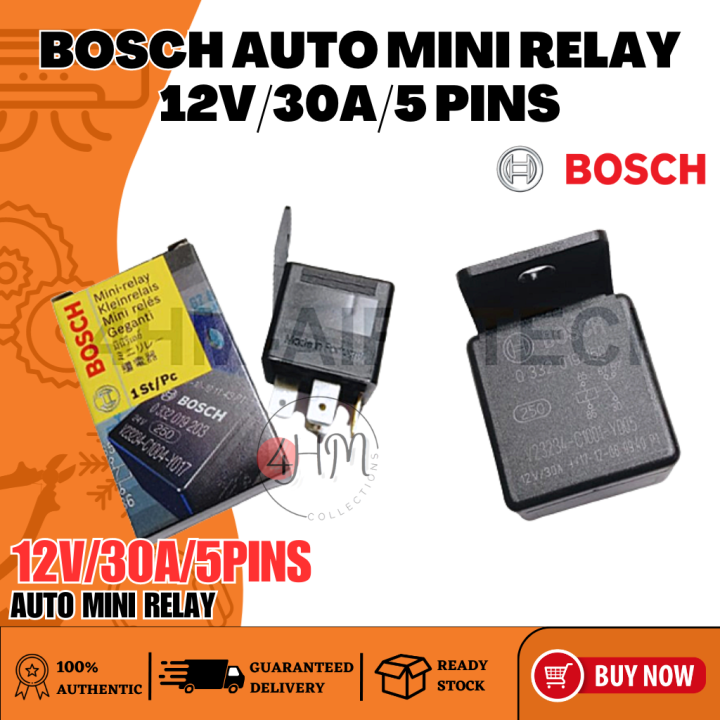 4HMC ORIGINAL BOSCH Auto Mini Relay 12V/30A/5 Pins | Lazada PH