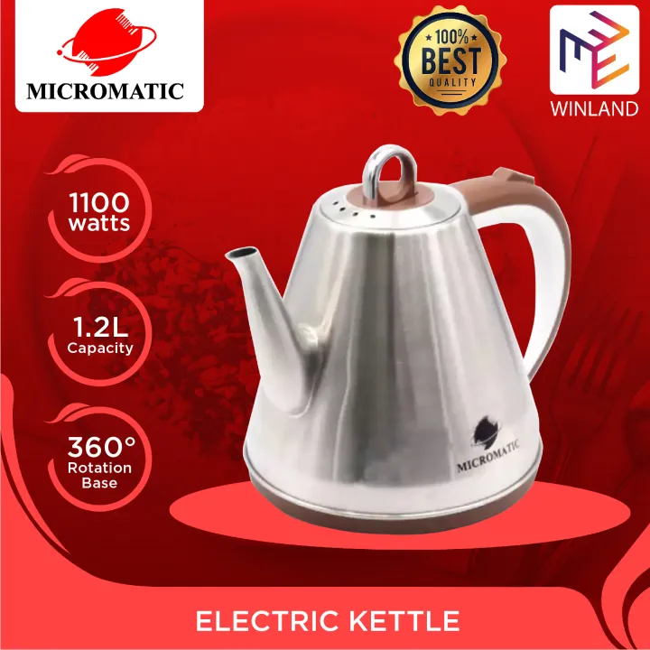 MICROMATIC Original 1.2L Stainless Steel Electric Kettle | Water Heater ...
