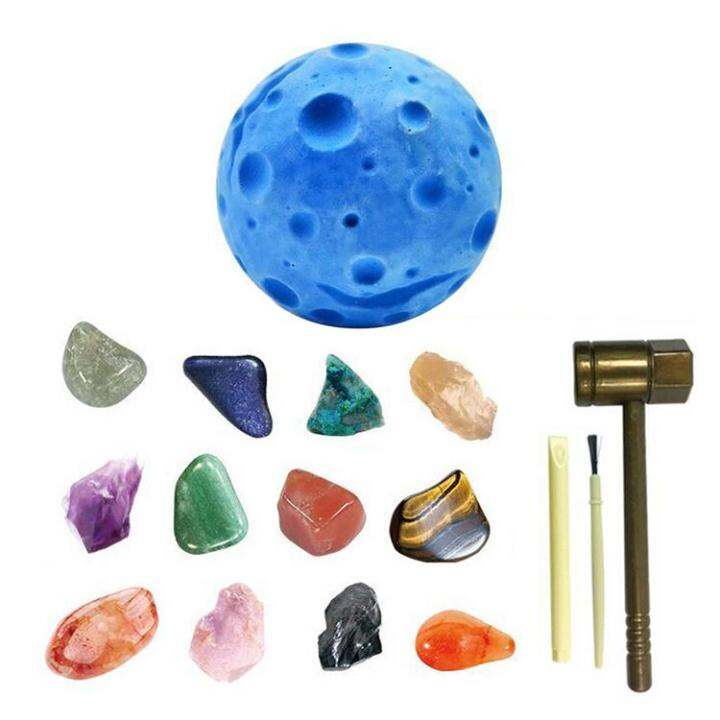 Gemstone Dig Kit Crystal Excavation Toys Mineral Rock Fossil Box With ...