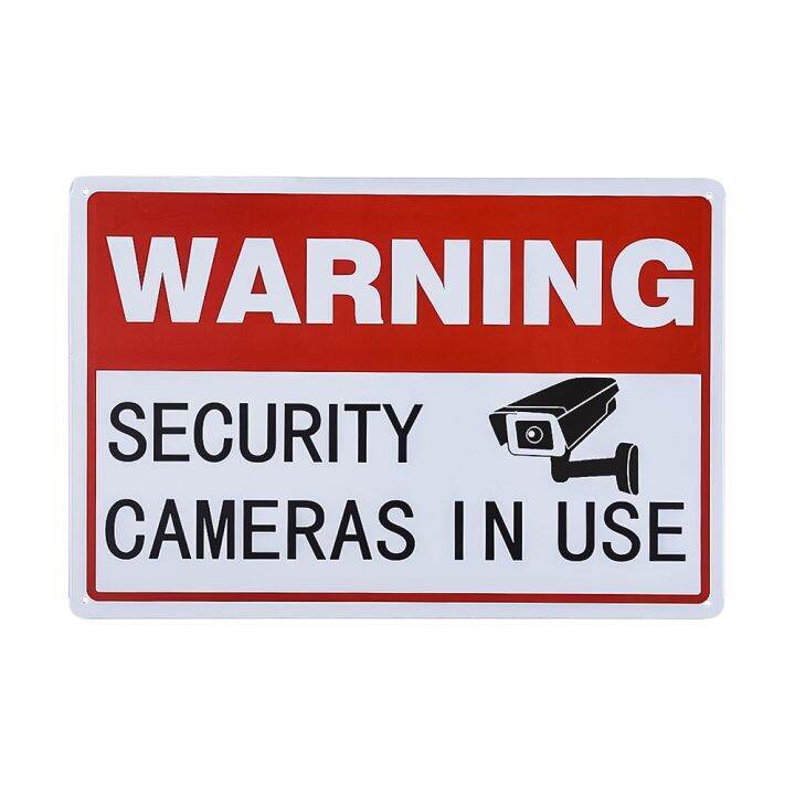 Vintage Metal Sign Warning Video Surveillance Security Cameras In Use ...