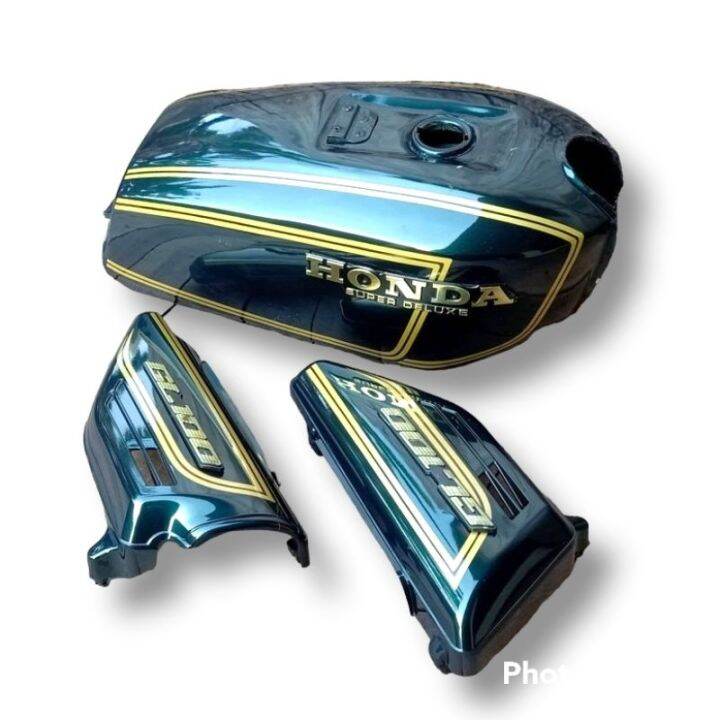 Tangki GL 100 pres pabrik warna hijau botol set box aki set emblem gl ...