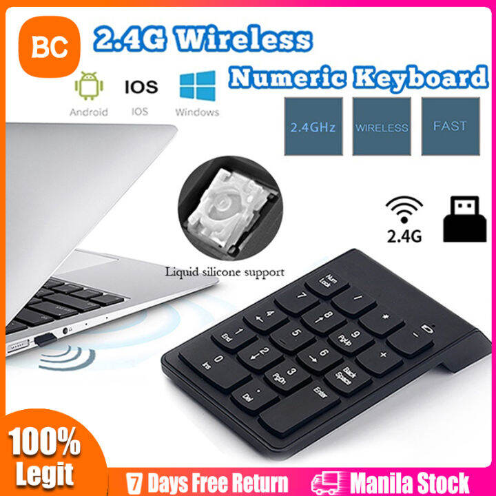 [Delivery in 3 Days] Mini Numeric Keypad 18-Key Numeric Keypad 2.4Ghz ...