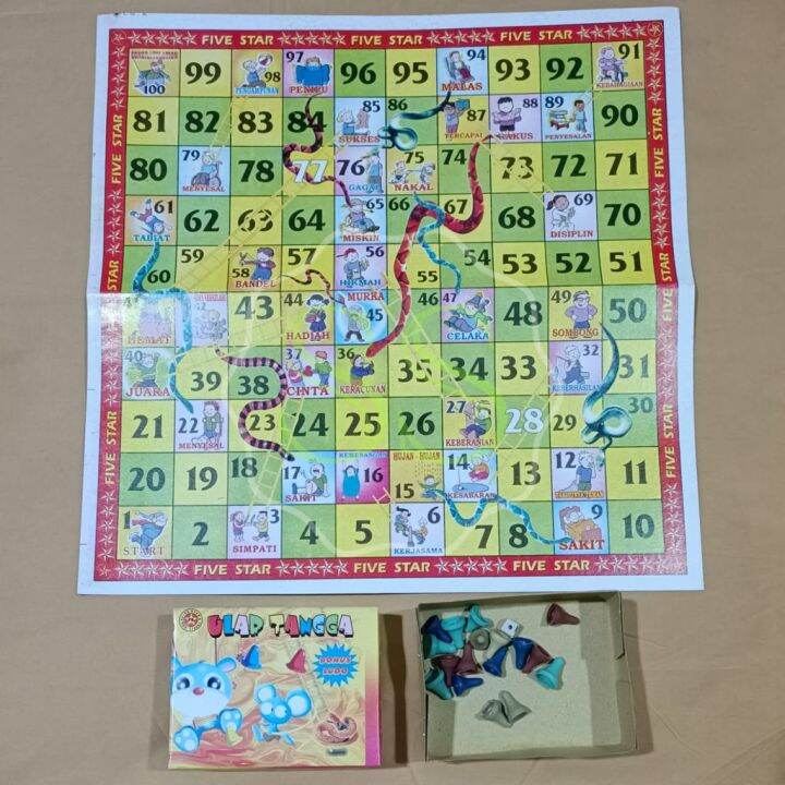 Mainan Tradisional Ular Tangga Mainan Jadul Jaman Dulu Board Game ...