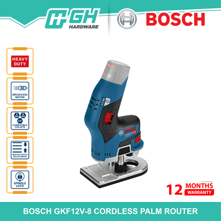 [ GH HARDWARE ] BOSCH GKF 12V 8 (Solo) Cordless Palm Router Without ...