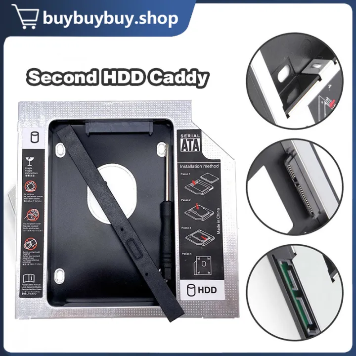 Aluminum Second HDD Caddy 12.7/9.5mm 3SSD Hard Disk Bracket Hard Drive ...