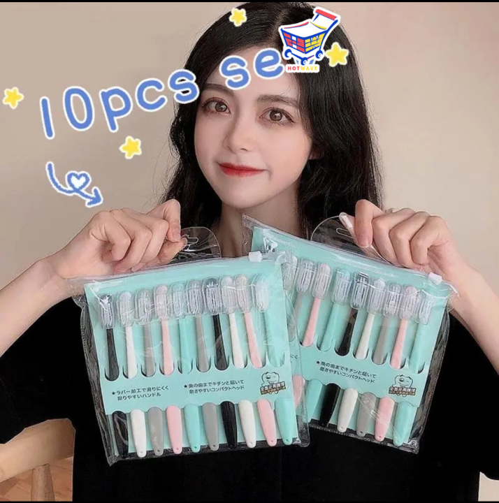 New 10 piece set of Japanese eco-friendly toothbrushes Portable ...