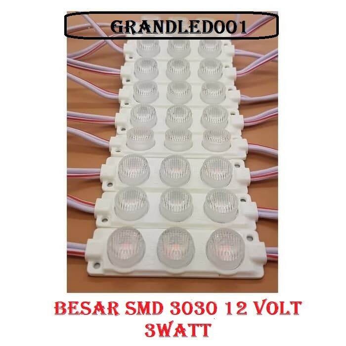 Lampu Led Modul 3 Mata Besar Smd 3030 7020 12 Volt 3 Watt Putih