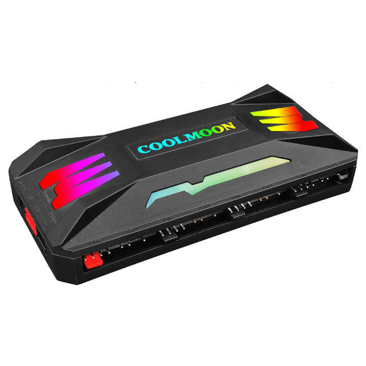 COOLMOON RGB Controller 4Pin PWM 5V 3Pin ARGB Fan PC Case Remote ...