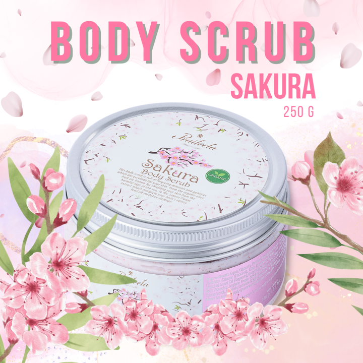 สครับ SAKURA BODY SCRUB บอดี้สครับ ลดรอยสิวแดง สครับขัดผิวขาว ช่วยบำรุง ...