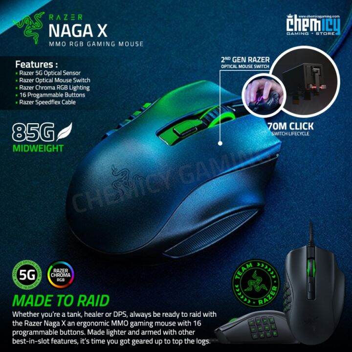 Razer Naga X Ergonomic MMO RGB Gaming Mouse | Lazada Indonesia