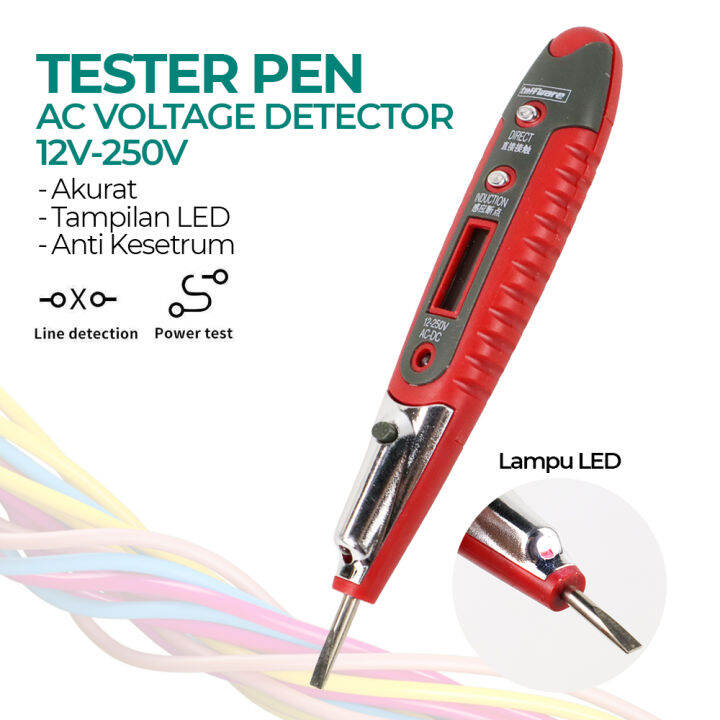 Alat Tester Pen Pengecek Tegangan Listrik / Tester Non Contact AC ...