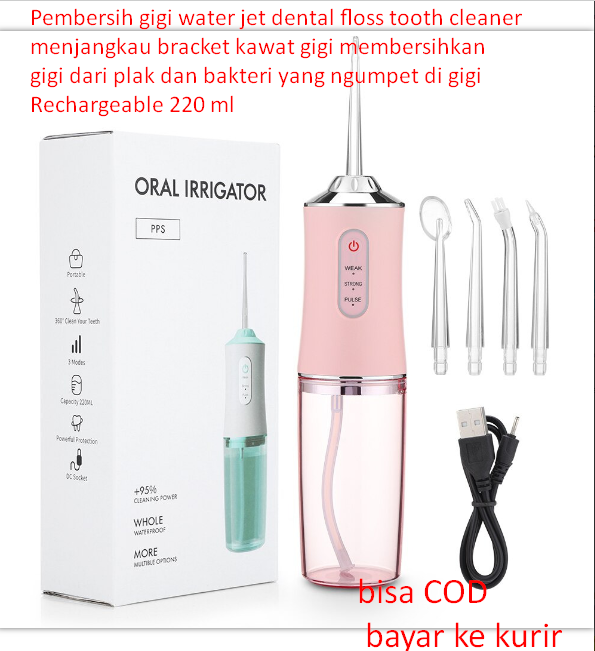 Pembersih gigi water jet dental floss tooth cleaner menjangkau bracket kawat gigi membersihkan ...