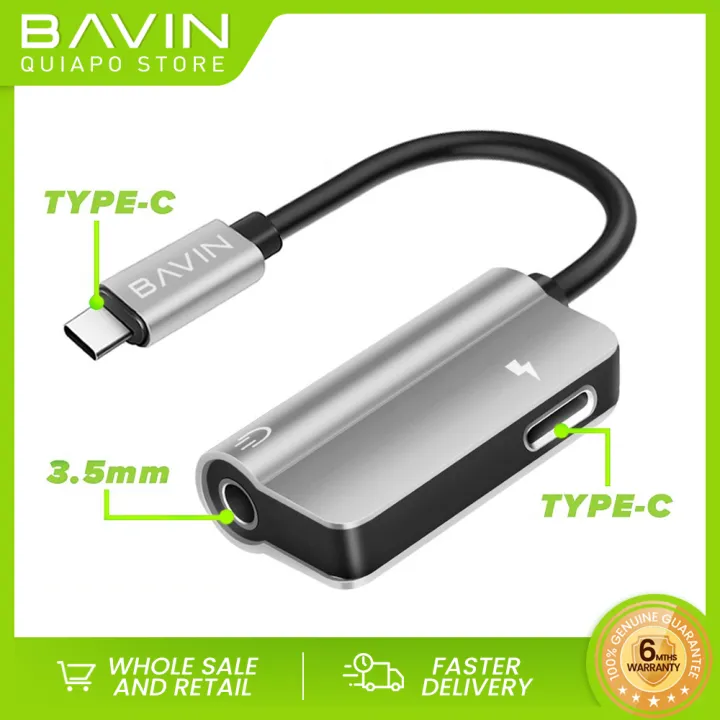 BAVIN AUX27 2 in 1 Universal Type-C Adapter for Charging and Audio Type ...